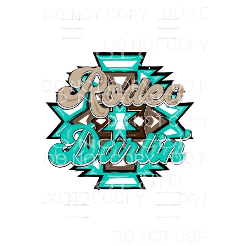 martodesigns - Rodeo Darlin Teal Brown Western #1076