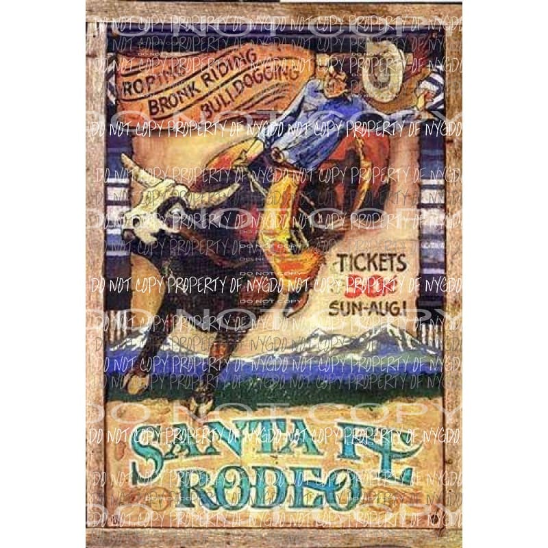 martodesigns - Santa Fe Rodeo old western poster Sublimation