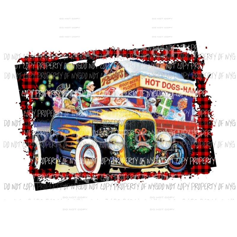 martodesigns - Santa Hot rod # 2 FRAMED Sublimation