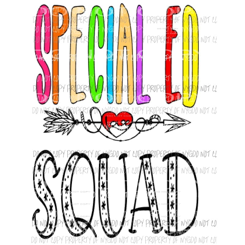 martodesigns - special ed squad Sublimation transfers