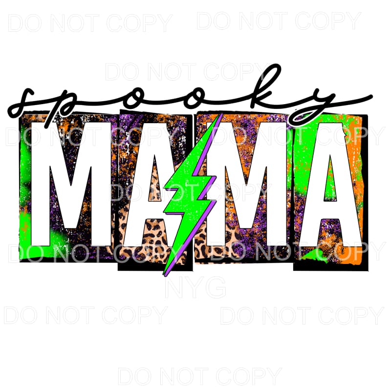 martodesigns - Spooky Mama Block Letters Lightning Bolt