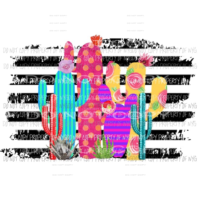 martodesigns - Stripped Cactus Sublimation transfers