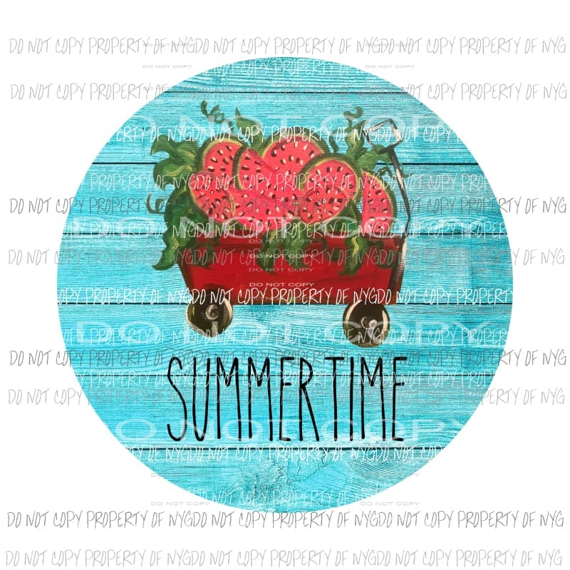 martodesigns - Summertime Watermelon Wagon #2 blue rustic