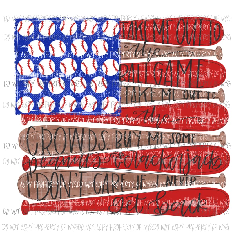 Take Me Out To The Ballgame #1 baseball flag shape Sublimation transfe ...