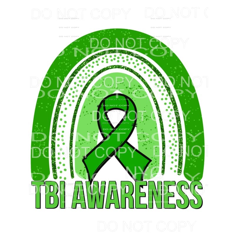 martodesigns - TBI Awareness Green Ribbon Rainbow