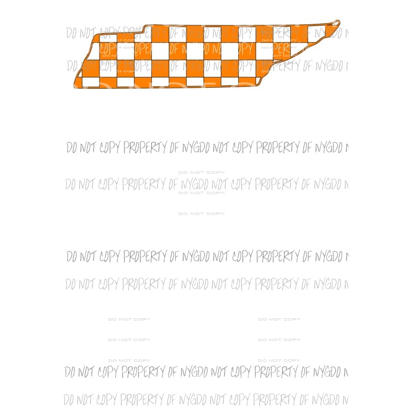 martodesigns - Tennessee state outline checkered orange