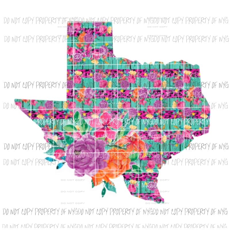 martodesigns - Texas Turquoise floral Sublimation transfers