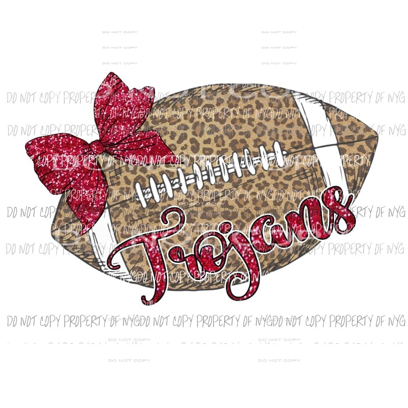 martodesigns - Trojans football Glitter Red Sublimation