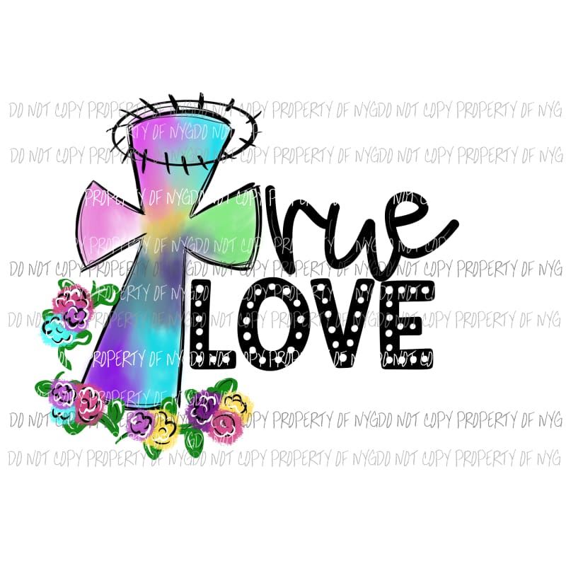 martodesigns - True Love cross flowers Sublimation transfers