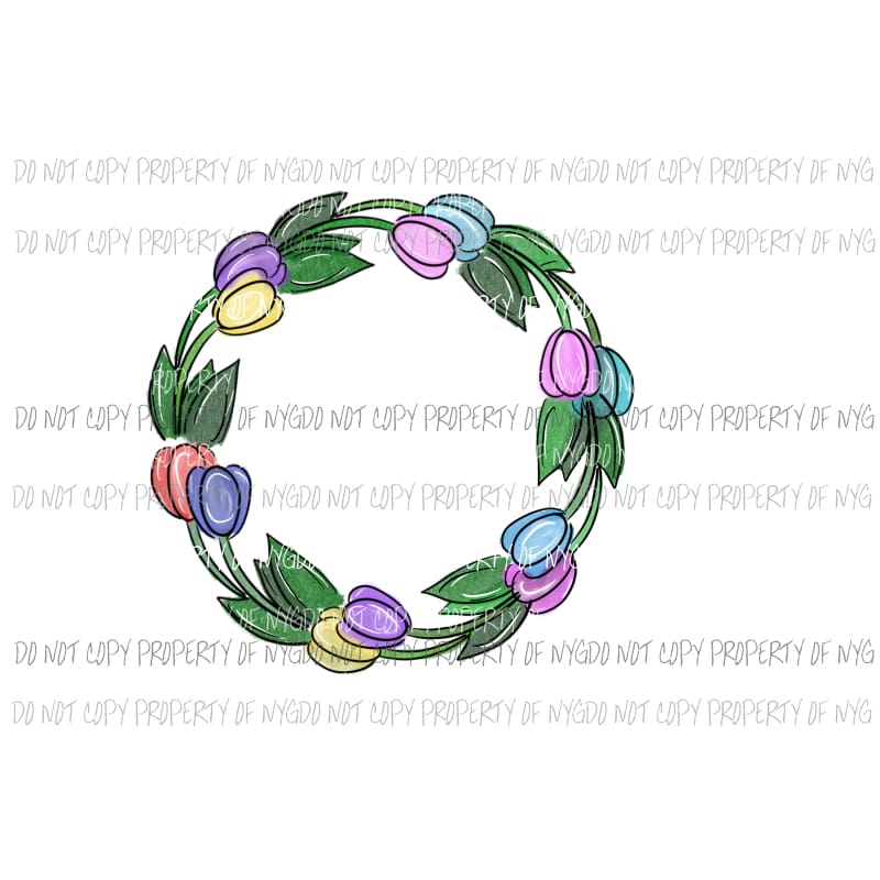 martodesigns - Tulip Wreath pastel colors Sublimation