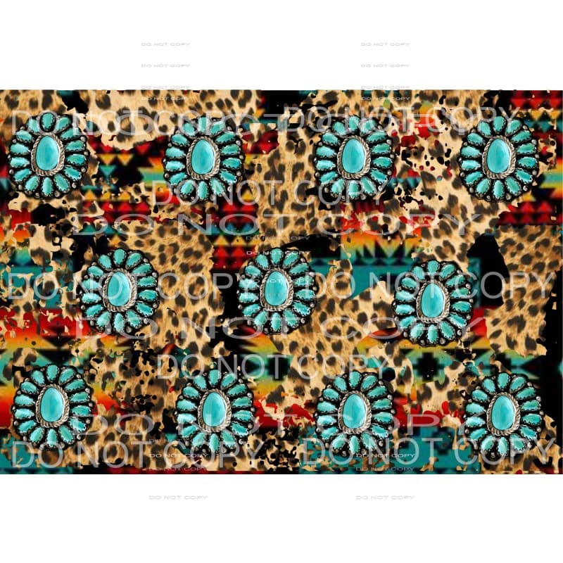 martodesigns - Turquoise Gemstone Aztec Leopard Sheet