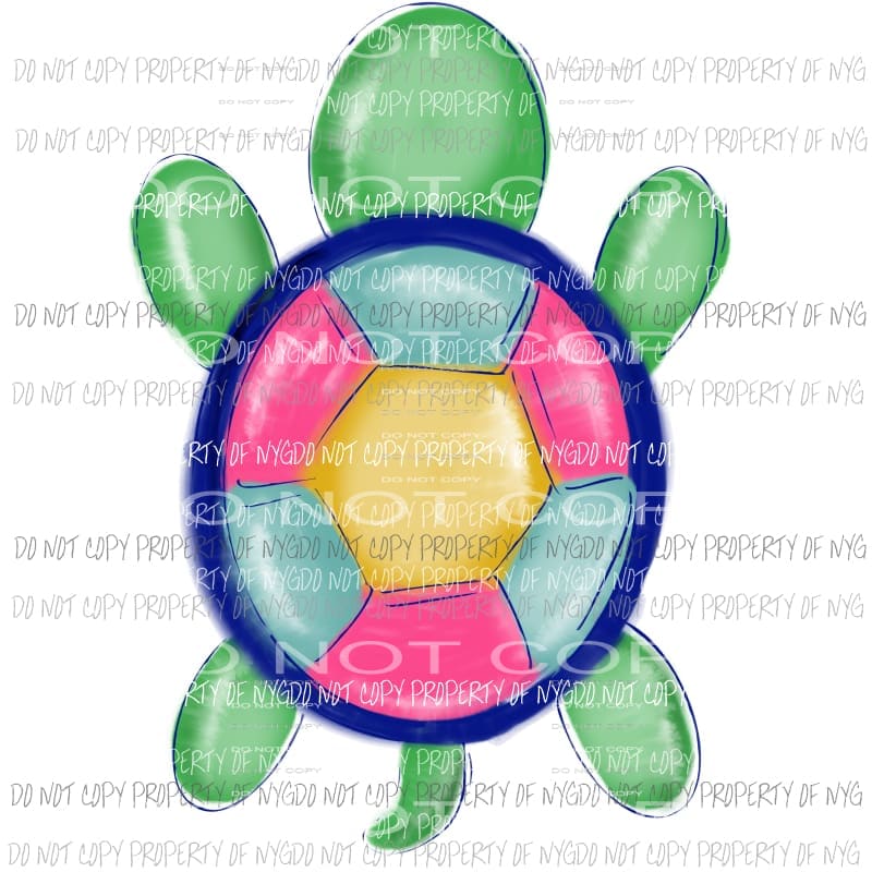 martodesigns - Turtle watercolor pastel color shell