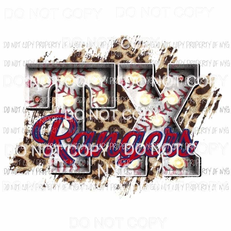 martodesigns - TX Rangers baseball marquee Texas leopard