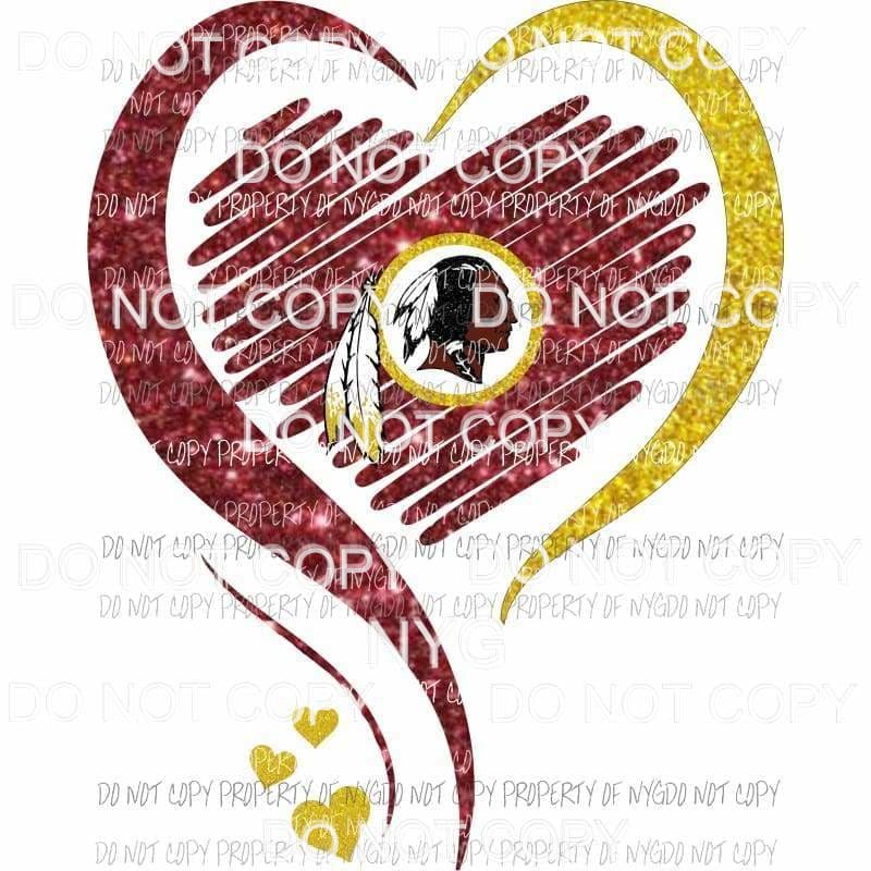 martodesigns - Washington Redskins heart burgundy gold