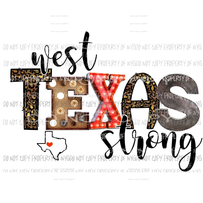 martodesigns - West Texas Strong multi color print marquee