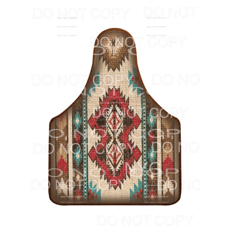 martodesigns - Western Aztec Print Cow Tag #2068 Sublimation