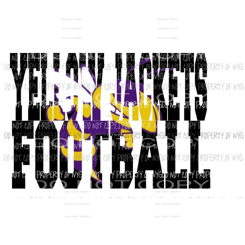 martodesigns - Yellow Jackets Football words Purple and gold