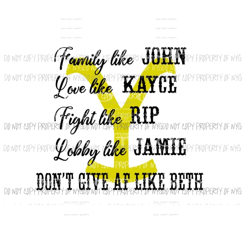 martodesigns - Yellowstone Family Sublimation transfers